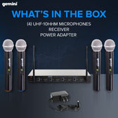 Gemini Professional Audio UHF Wireless Microphone System and Receiver