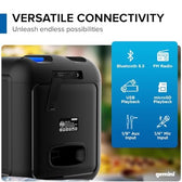 Gemini Sound GGO-650L Bluetooth Karaoke Speaker - LED Party Lights